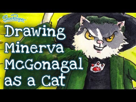 Drawing Professor McGonagall form Harry Potter as a Cat – Shoo Rayner