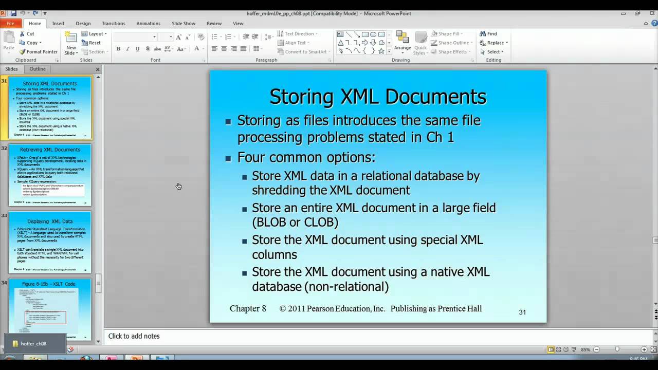 Ch 8 - Storing XML