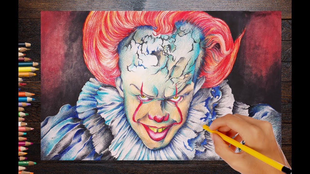 Drawing Pennywise IT Chapter Two time lapse