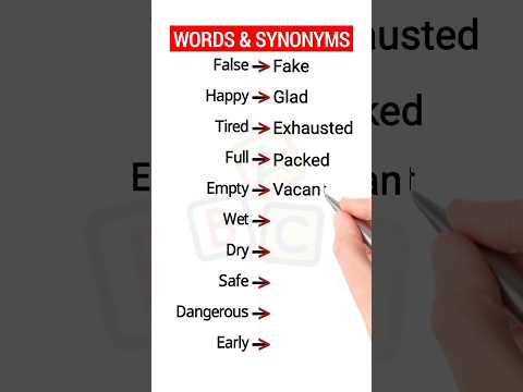 10 Basic Synonyms in English To Use in Daily Life #synonyms #esl #shorts