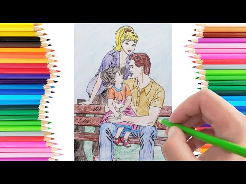 Coloring Barbie and Ken Video for Kids ~ Coloring Barbie with pencils