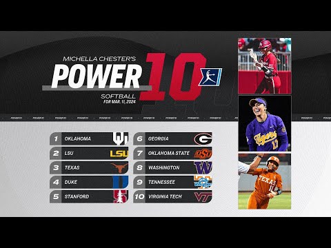 College softball rankings: LSU moves up, Virginia Tech enters Power 10