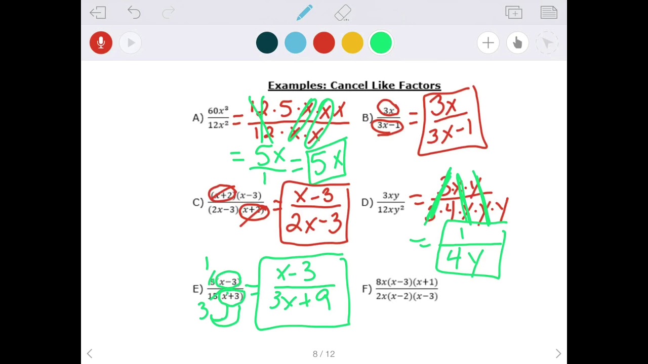 Simplify Rational Expressions