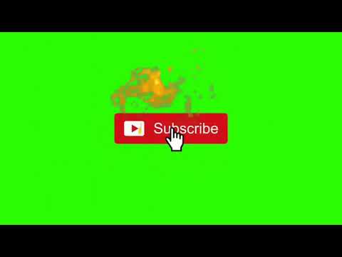 Green screen fire effect subscribe button. Non copyright video