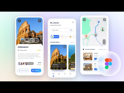 Travel Mobile App Design in Figma (UI/UX, Prototype)