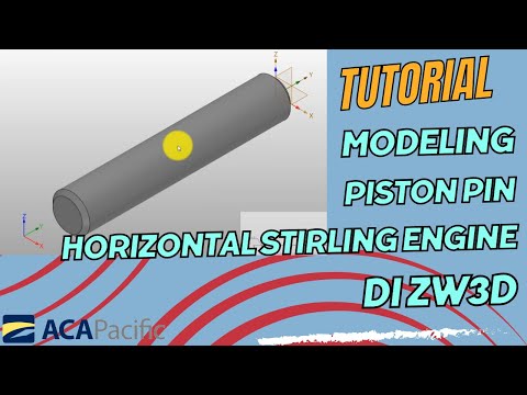 Membuat Piston Pin - Horizontal Stirling Engine di ZW3D