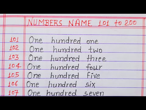 Numbers Name 101 to 200