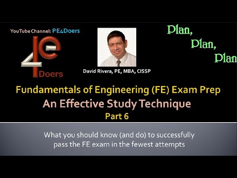 FE EXAM PREP Part 6, USING an EFFECTIVE STUDY TECHNIQUE