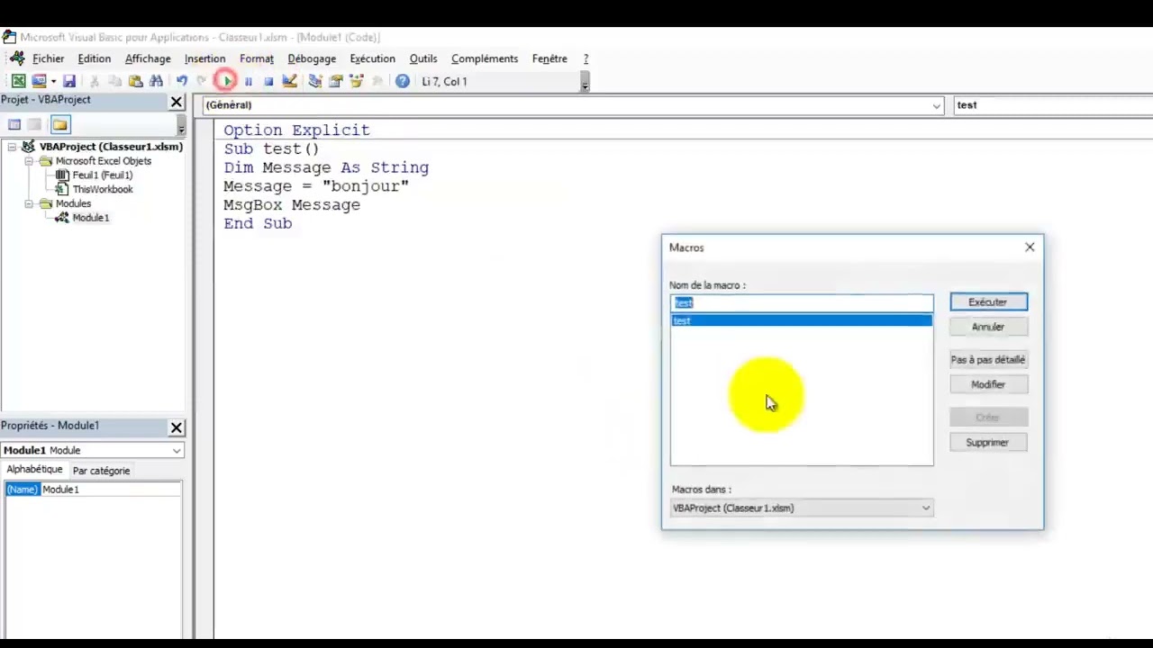 Declaration de variable - Macro et VBA Excel
