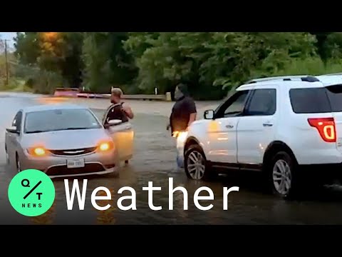 Flash Flooding Overtakes Road in East Texas