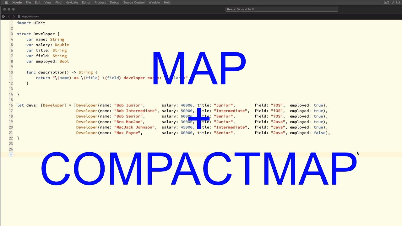 iOS Programming in Swift: Simple and enhanced example of the map + compact map function