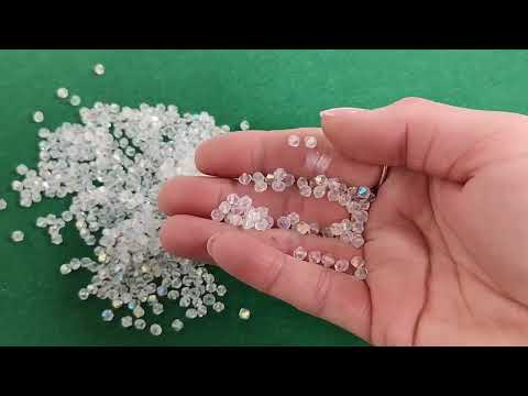 Clear AB Czech Crystal Faceted Bicone Beads 4mm Pack Of 650+ Y18290
