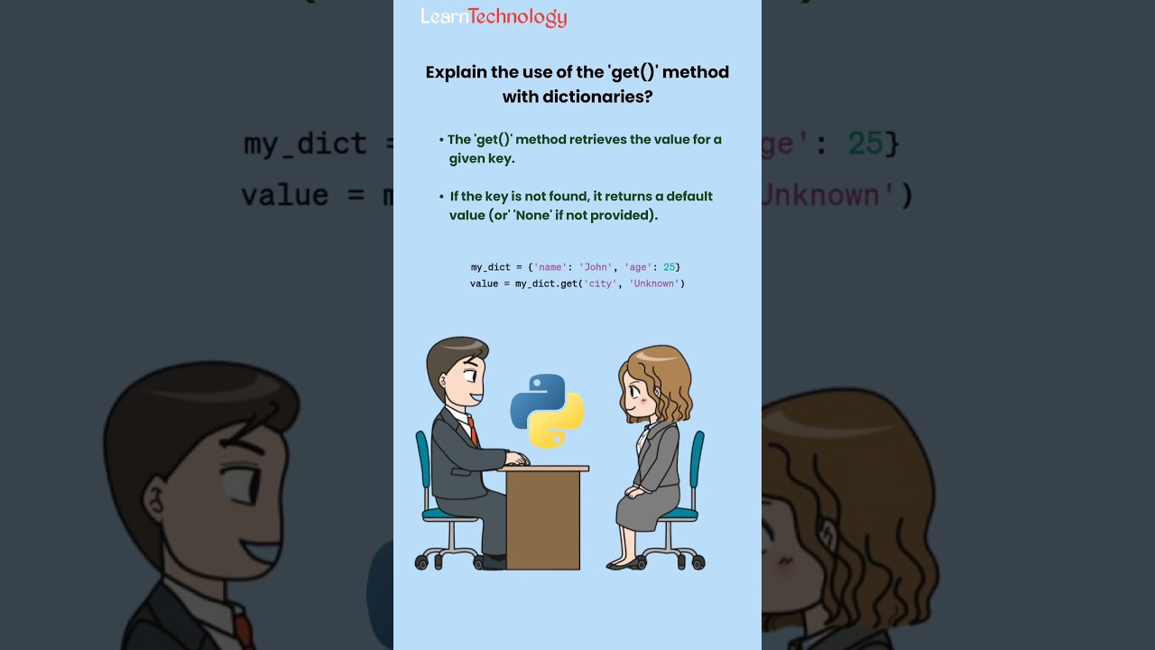 get method in Python dictionaries | #python #interview #getmethod #dictionaries