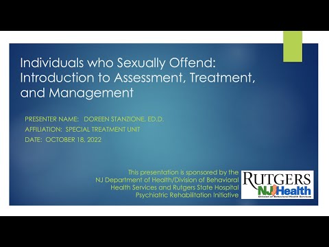 PREP Webinar - Individuals who Sexually Offend: Introduction to Assessment, Treatment, & Management