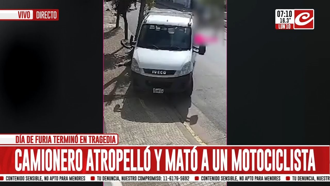 Tremendo: camionero discutió con motociclista, lo atropelló y lo mató