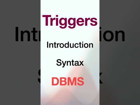 Triggers in dbms