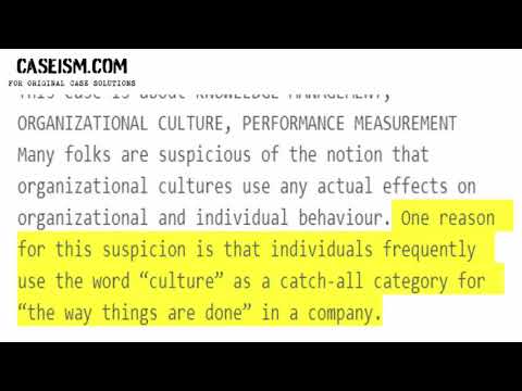 Note on Organizational Culture Case Study Help - Caseism.com