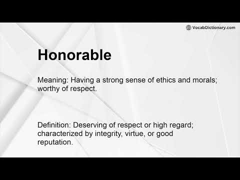 Honorable Meaning