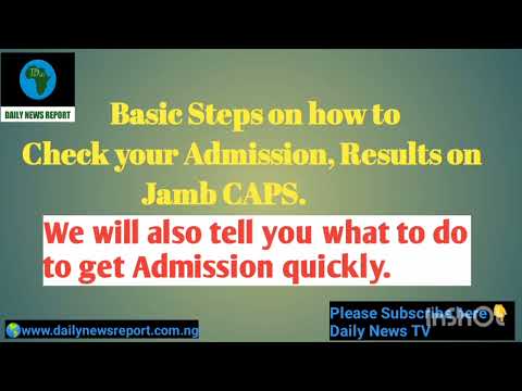 This is the complete Steps on how to Login and Check your Admission on Jamb Caps | Jamb Portal