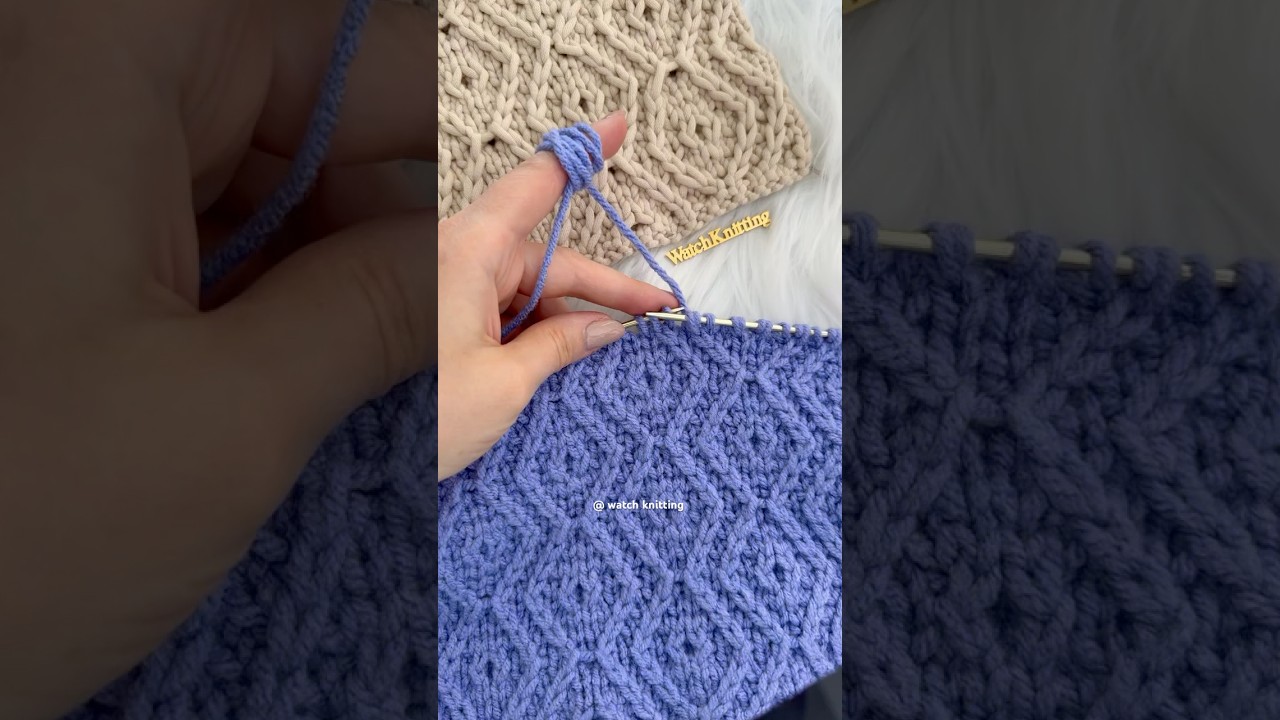 Click the link above for the full video. Hypnotic Diamonds Knitting | Optical Illusion Diamond