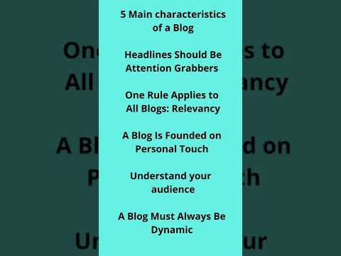 5 Main characteristics of a Blog