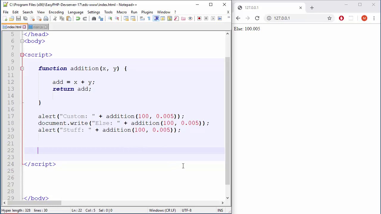 JavaScript Tutorial - 13 - Return Values from Functions