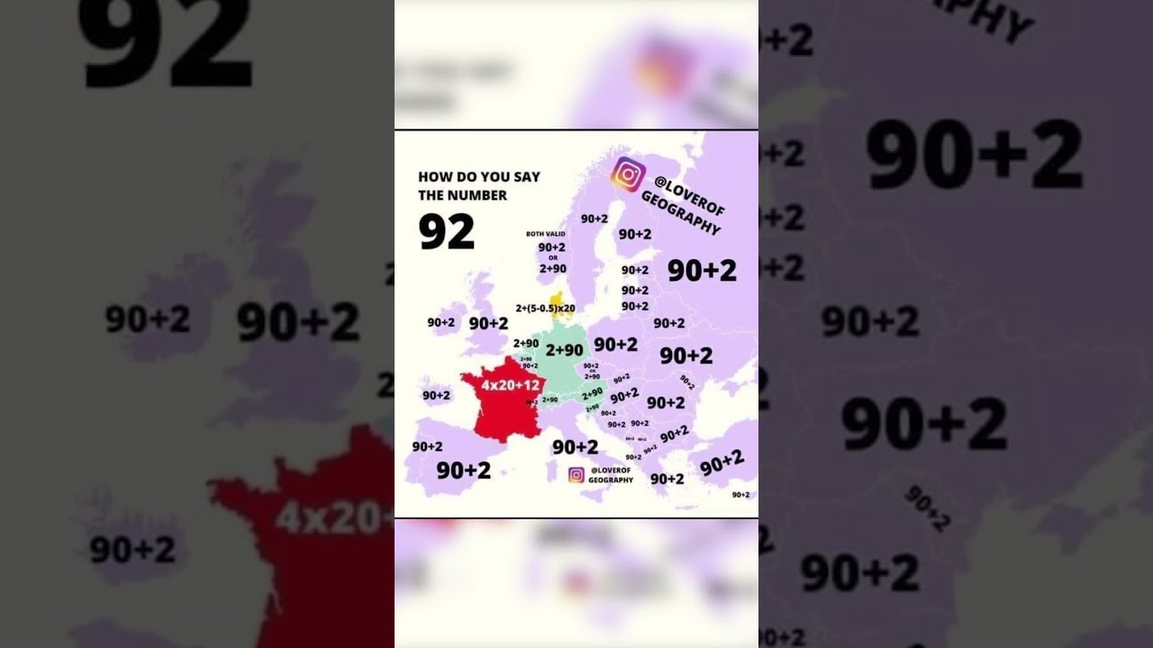 How to say 92 in Europe