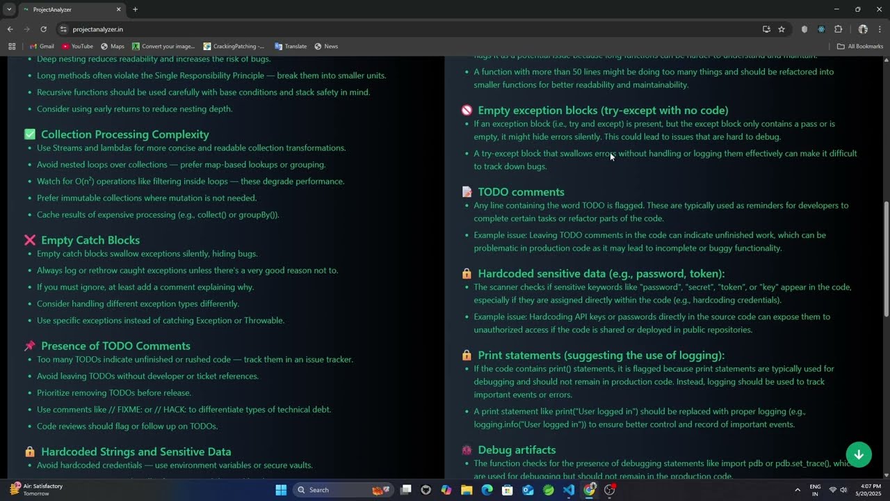 ProjectAnalyzer Demo