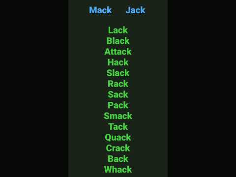Words that rhyme with Mack and jack #shorts