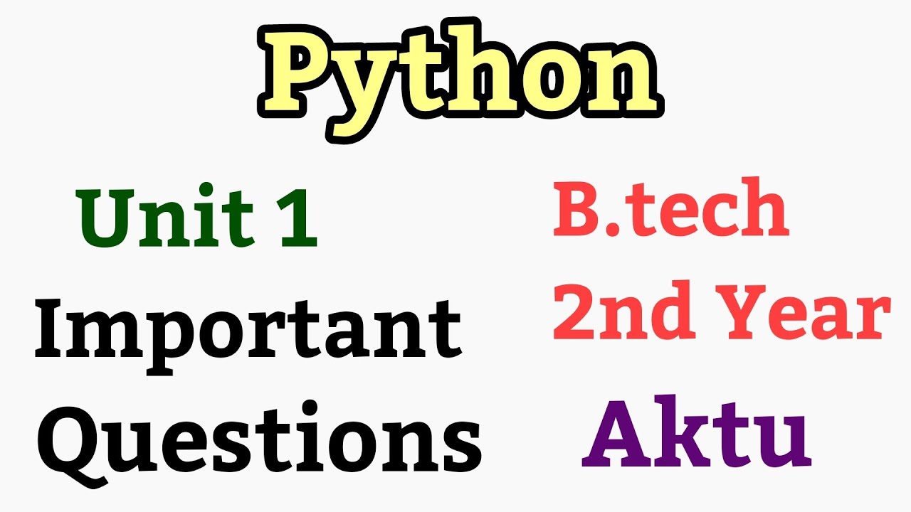 3. Python important questions aktu | Python unit 1 important questions | Python programming |