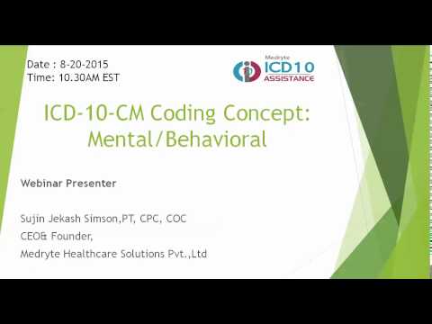 ICD 10 CM Coding Concept Mental Behavioural Health
