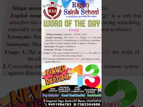 WORD OF THE DAY -Fortify #dailyenglishvocabulary #antonymforssc #english #rrb #synonyms #education