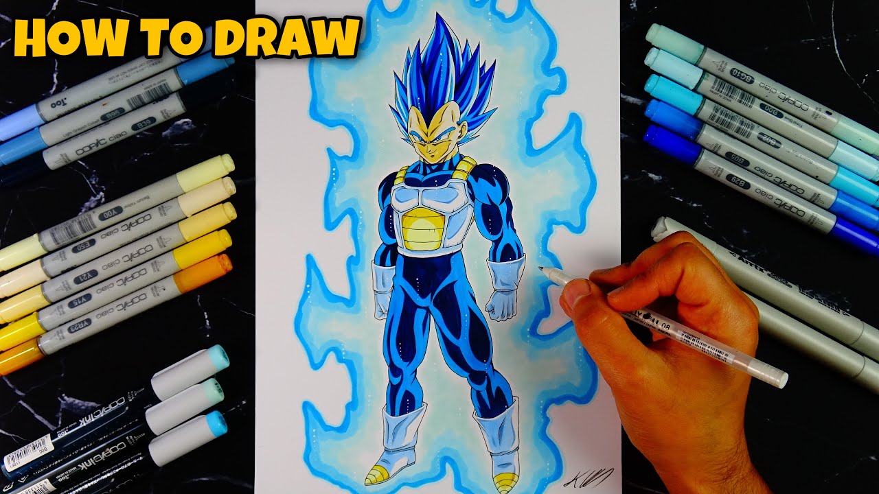 How to draw VEGETA SSj Blue Evolution FULL Body | Drawing Tutorial | Commission #73