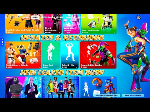 All NEW UPDATED & RETURNING Fortnite Item Shops! (Street Fighter, FREE Rewards, Squid Game, Collabs)