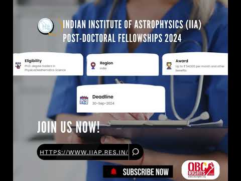 Indian Institute of Astrophysics (IIA) Post-Doctoral Fellowships 2024