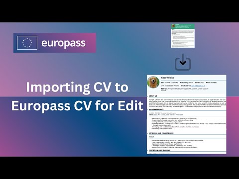 Importing CV to Europass CV for Edit | Best Way to Update CV