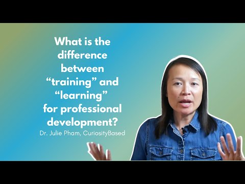 What is the difference between "training" and "learning" for professional development?