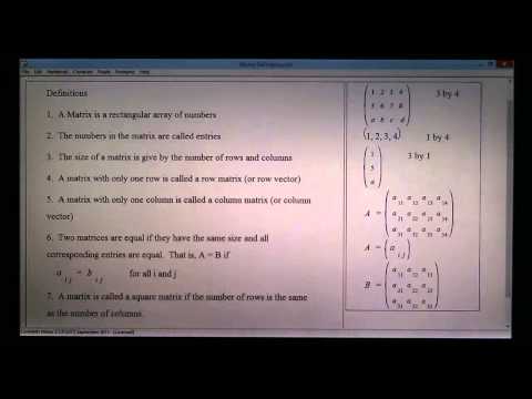 Matrix Definitions