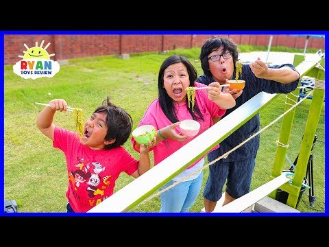 DIY Japanese Bamboo Noodle Slide Family Fun Activities!!!