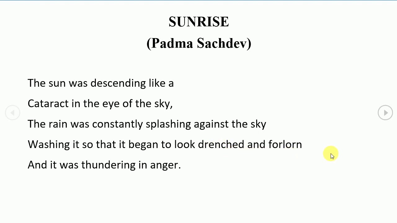 Sunrise class 12th | Sunrise by Padma Sachdev | JKBOSE / NCERT