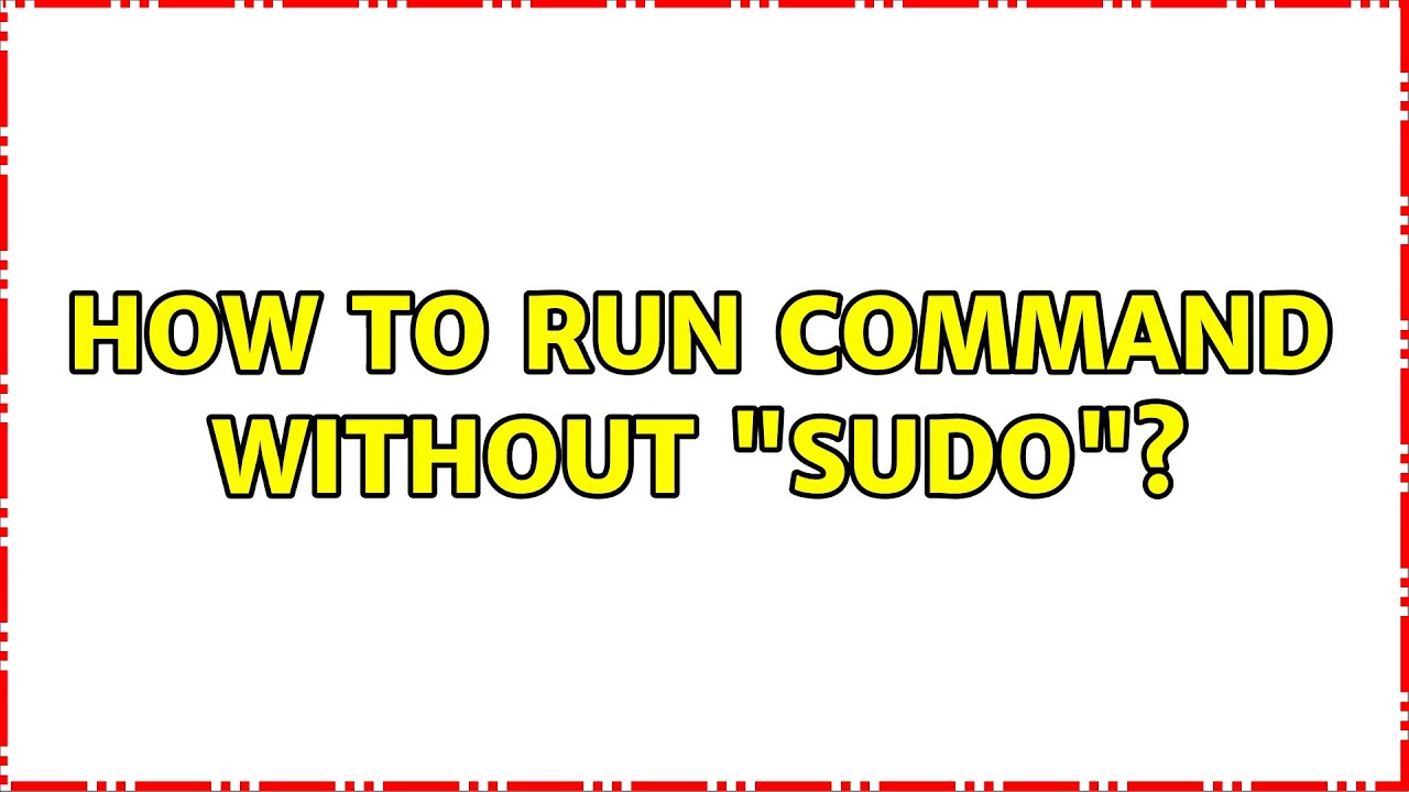How to run command without 