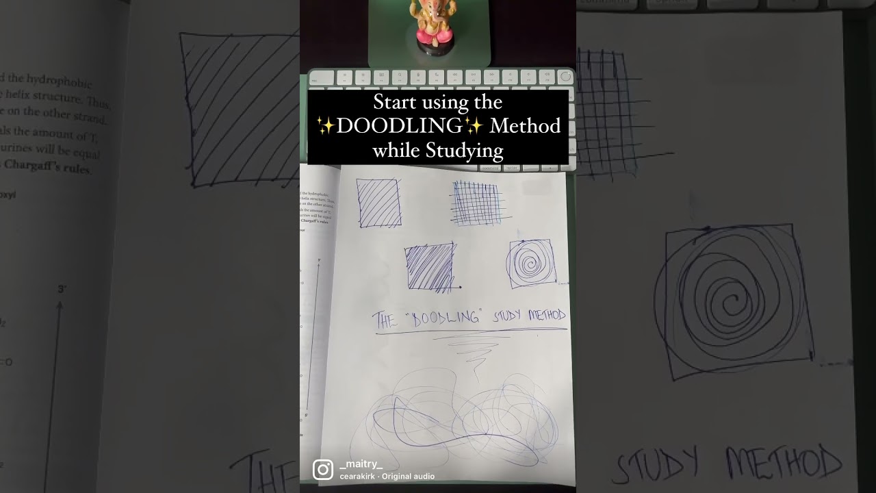 The Doodling study technique helps with stress relief🤩 Comment the word DOODLE to know how 👀