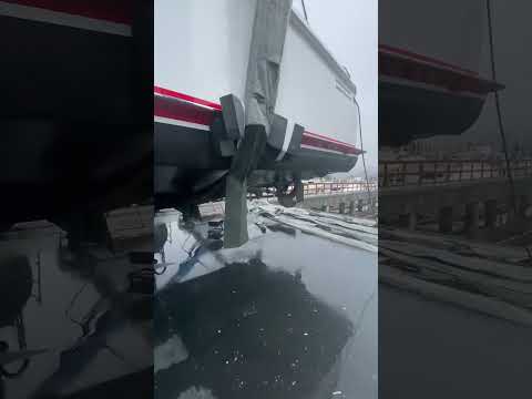 What a Mikelson 43’ running gear looks like hauled out #mikelson #yacht #sportfish