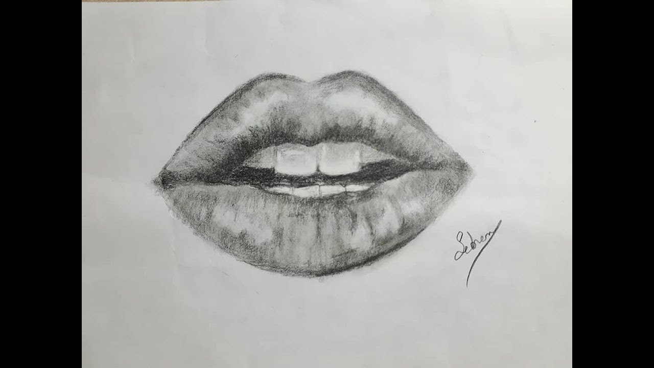 Lips drawing / Step by step / Pencil sketch / Drawing Tutorial / Dudak çizimi