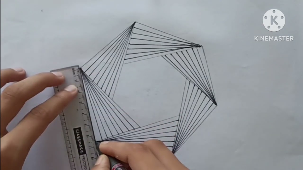 Draw geometric pattern/ Easy hexagon pattern drawing geometric/ zentangle patterns/