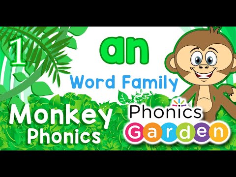 AN WORD FAMILY | MONKEY PHONICS | Rhyming Words | Phonics Garden