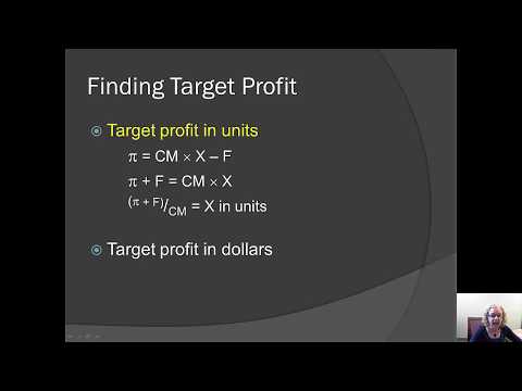 Finding Target Profit
