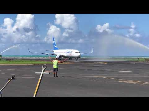 Samoa Airways Water Cannon Salute! #airline #airlines #aviation #airport #video #fly