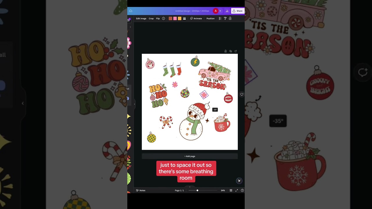 Create a seamless Christmas pattern in Canva
