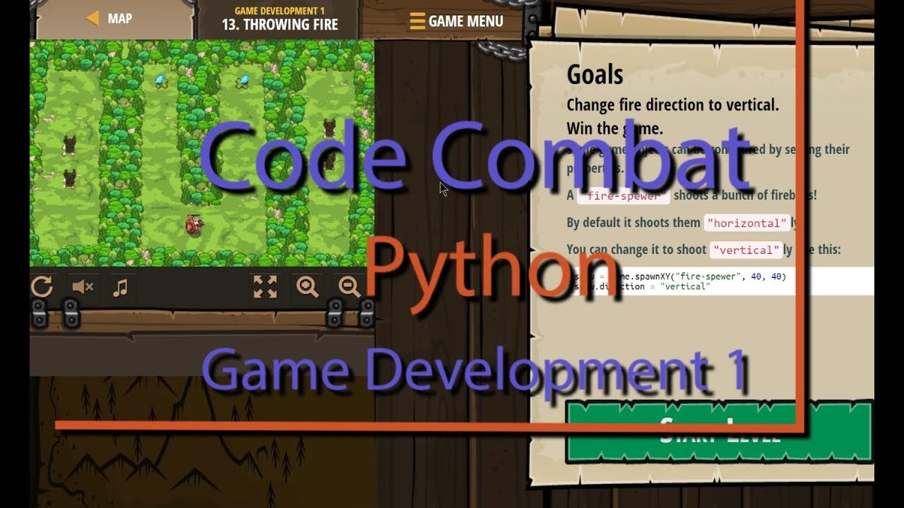 CodeCombat Throwing Fire Level 13 Python Game Development Tutorial